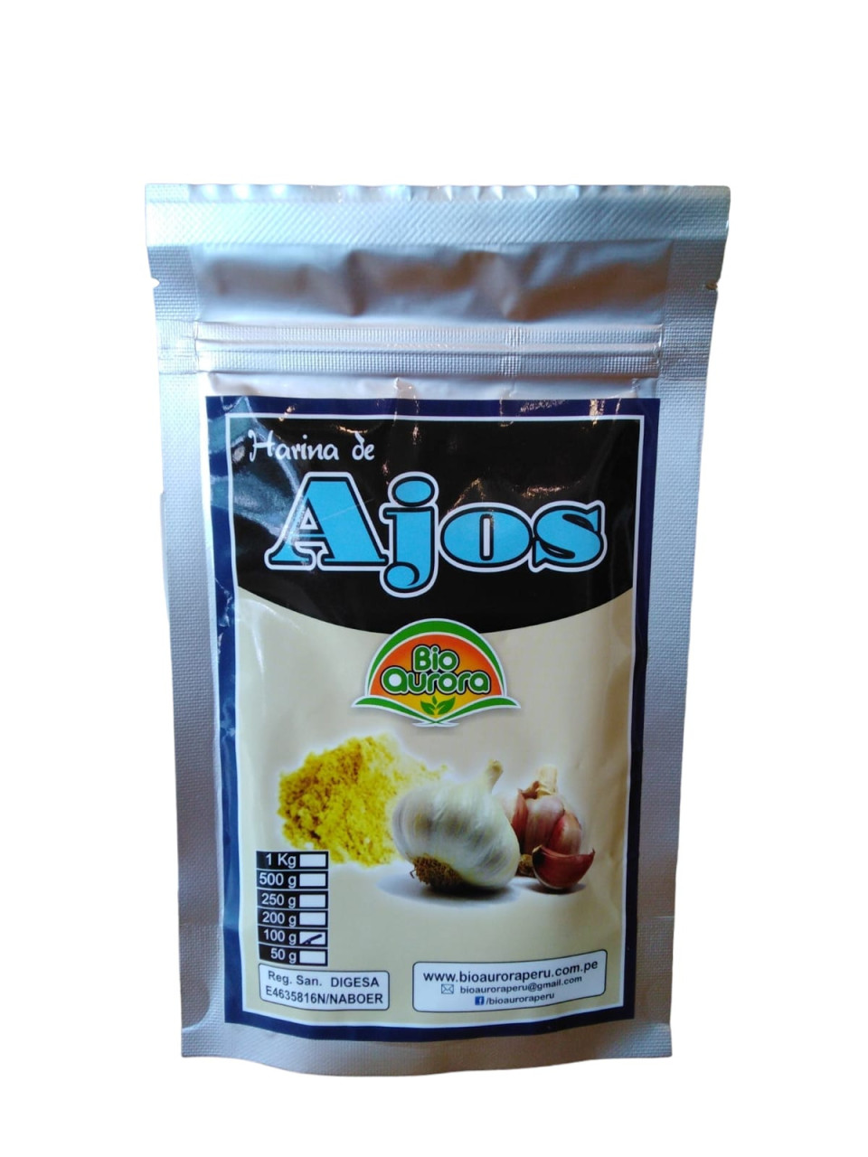 Ajo en polvo x 100 gr – Bioaurora – Comfrutti